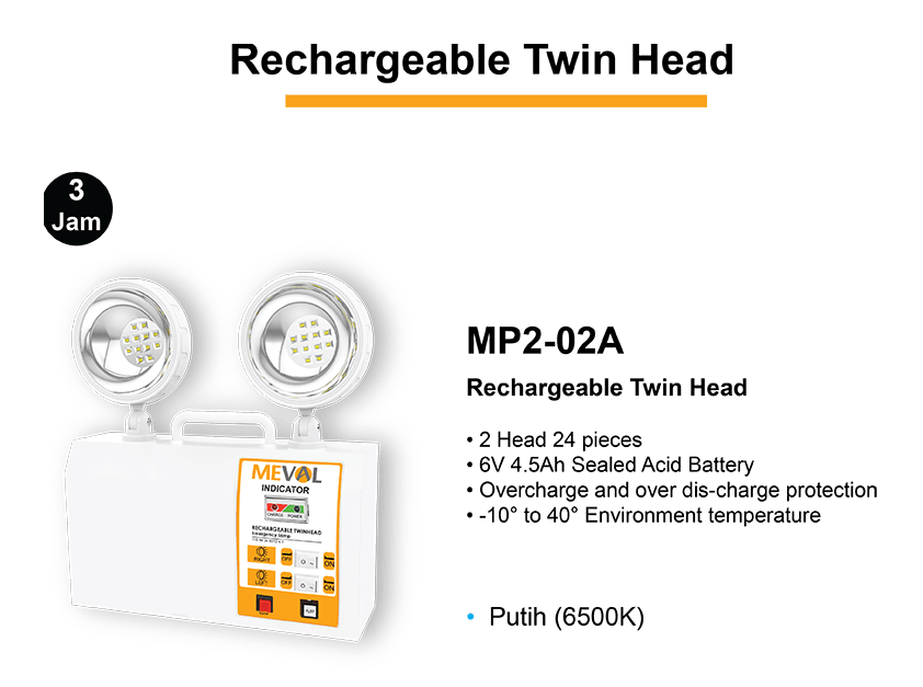 Rechargeable Twin Head - MEVAL Indonesia